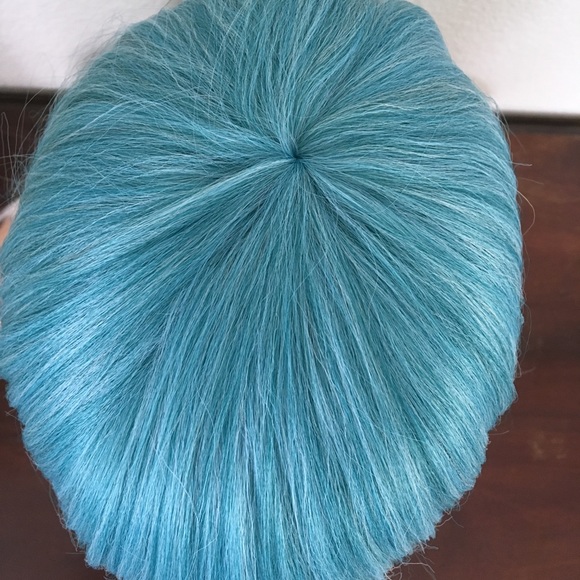 Other | Turquoise Wig Bob Wig With Bangs 16 Inch Long | Poshmark